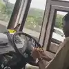 Thane Alibaug ST Bus Driver Leaving The Hand On The Steering Wheel And ...