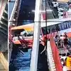 UP Accident: बापरे! चालकाचं नियंत्रण सुटलं, पुलाचं रेलिंग तोडून निम्मी ...