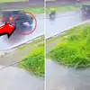 Thar Drivers Risky Overtake in Heavy Rain Ends in Horrific Crash ...