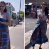 Lungi Trend Video,Woman Lungi Walk: लंदन की सड़कों पर लुंगी पहनकर घूमती ...