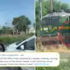 Railway Crossing Viral Video,ट्रेन रुकने से रेलवे क्रॉसिंग पर लग गया ...