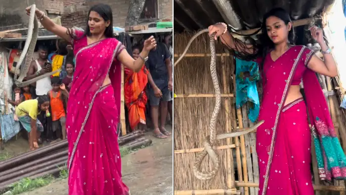 Saanp Pakadne Ka Video,सांप है या रस्सी? महिला ने घर में छिपे 'रैट ...