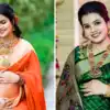 Divya Reddy Flaunt Baby Bump In Sarees स ड म ब ब ब प फ ल न ट करत