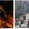Pithampur Fire: धार के पीथमपुर पाइप फैक्ट्री में लगी भीषण आग। huge fire ...