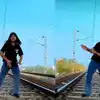 Railway Track Stunt Mau News,मऊ: लड़की ने भोजपुरी गाना चलाकर रेलवे ...