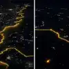Ind-Pak Border From Flight,भारत-पाकिस्तान बॉर्डर रात में कैसा दिखता है ...