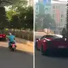 Ferrari Vs Scooter Hyderabad Video,Ferrari से टकराते-टकराते बचा स्कूटर ...