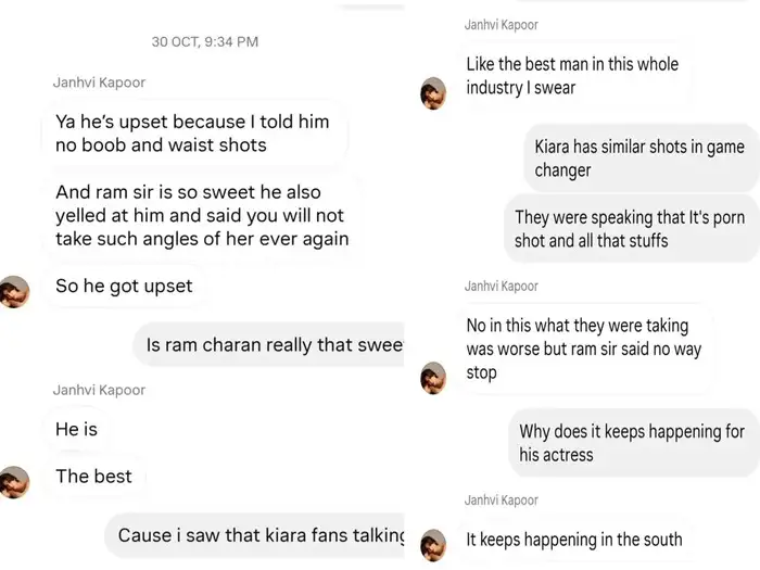 2026 Semi Hit Sports Drama Peddi Actress Janhvi Kapoor Leaked Chat ...
