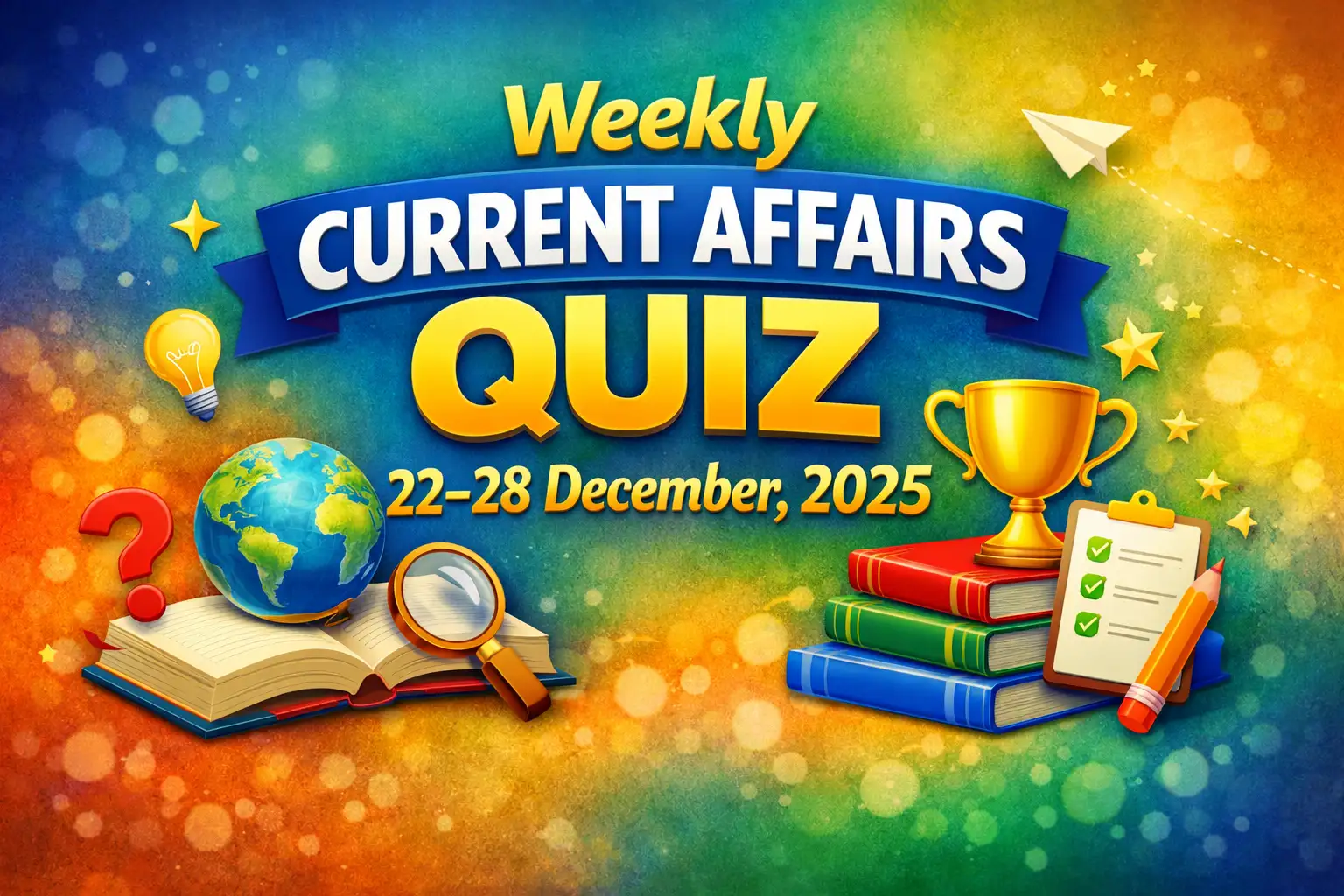 Weekly Current Affairs Quiz 22 to 28 december 2025 Latest gk Current ...
