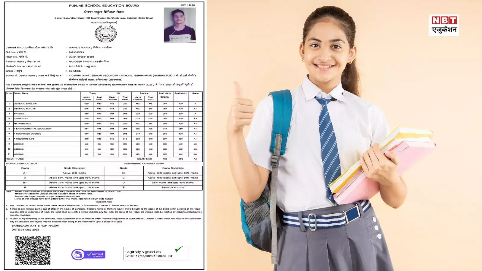 PSEB Punjab Board 12th Result 2025 Marksheet: पंजाब बोर्ड 12वीं ...