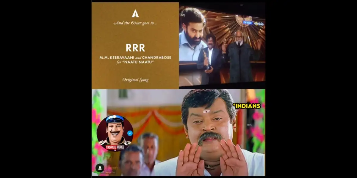 RRR : ஆஸ்கர் விருதை தட்டி சென்ற நாட்டு நாட்டு பாடல்! மீம்ஸ் போட்டு ...