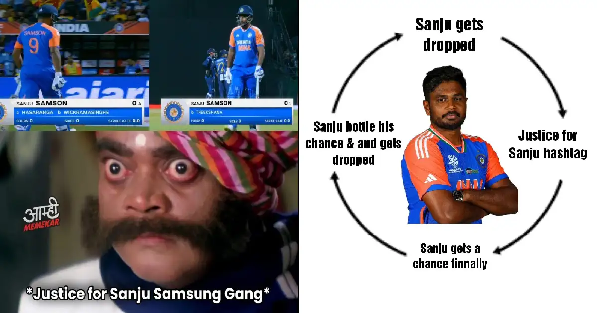 Ind Vs Sri Lanka Sanju Samson Trolled Due Second Golden Duck Against Sri Lanka Top 10 Memes Goes ...