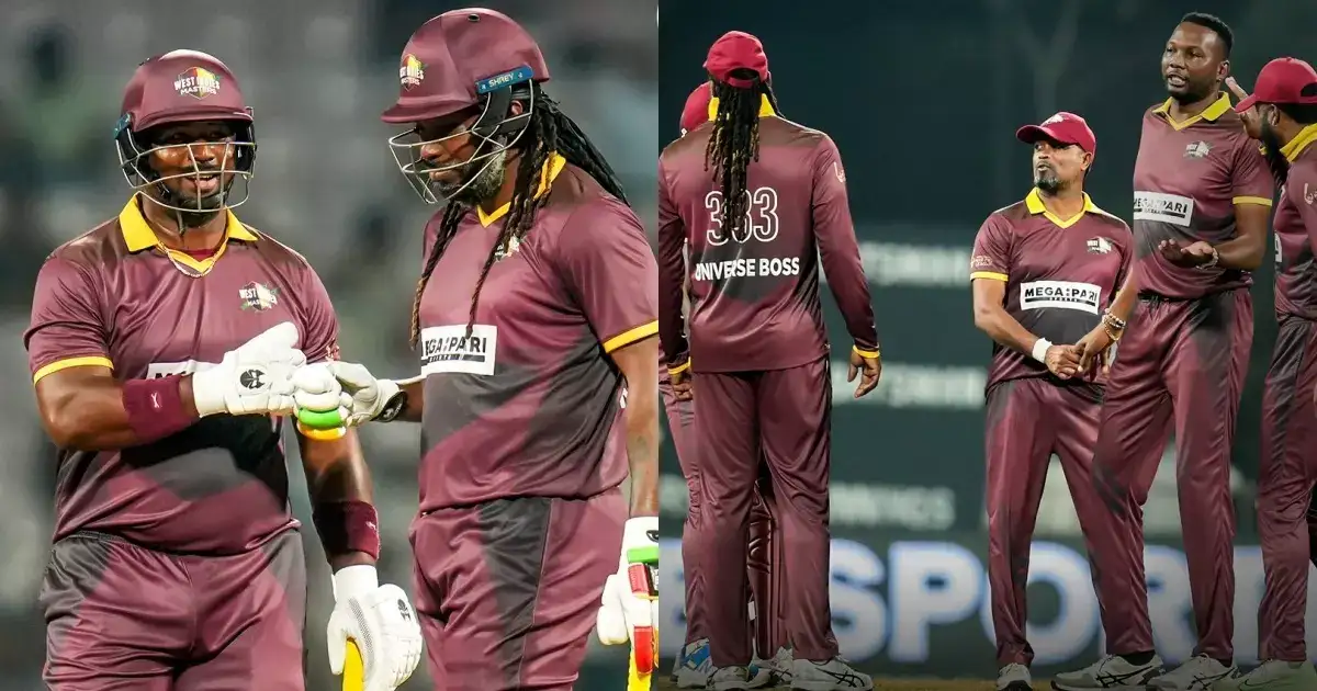 chris gayle and dwayne smiths explosive innings west indies masters defeated england masters ...
