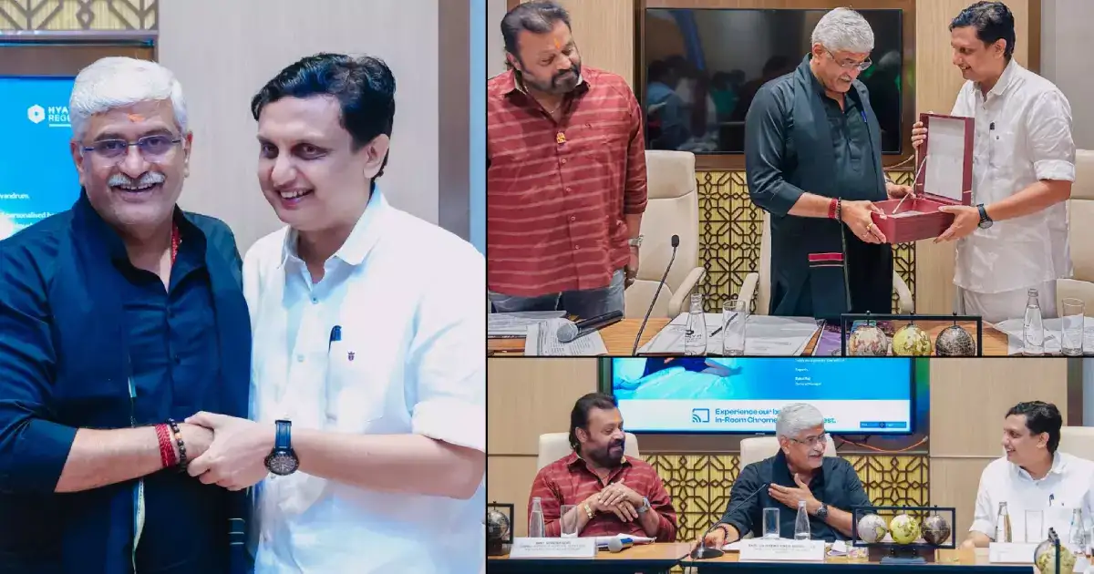 Pa Muhammed Riyas With Gajendra Singh Shekhawat,കേരള ടൂറിസം വികസനത്തി ...