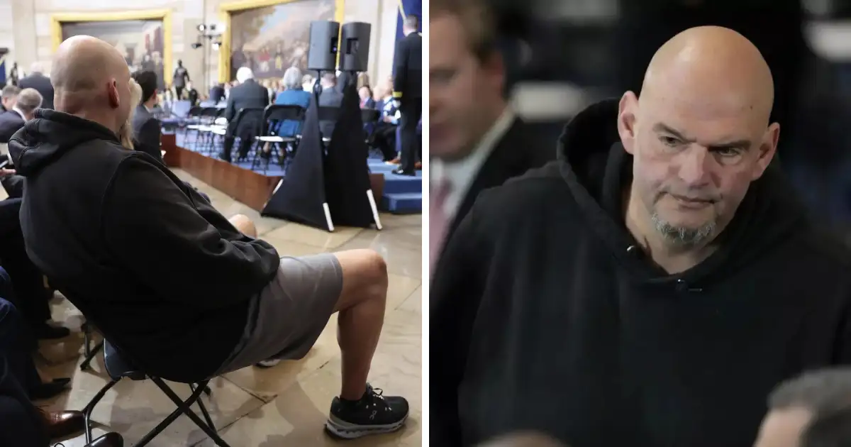 US Senator John Fetterman Look In Trump Inauguration,माइनस 5 डिग्री में ...