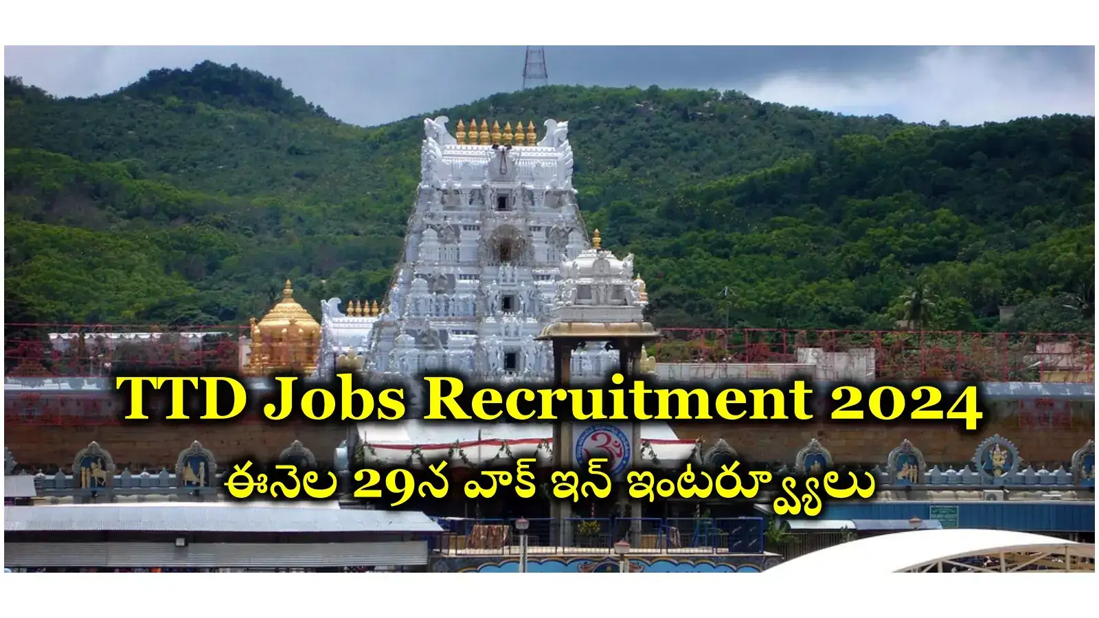 TTD : తిరుమల తిరుపతి దేవస్థానం ఉద్యోగ ప్రకటన.. ఈనెల 29న వాక్‌ ఇన్ ...