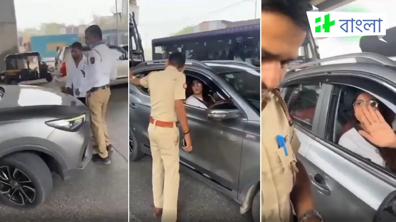 Viral Video,ট্র্যাফিক আইন ভাঙার পরে পুলিশের নির্দেশে গাড়ি থামালেও ...