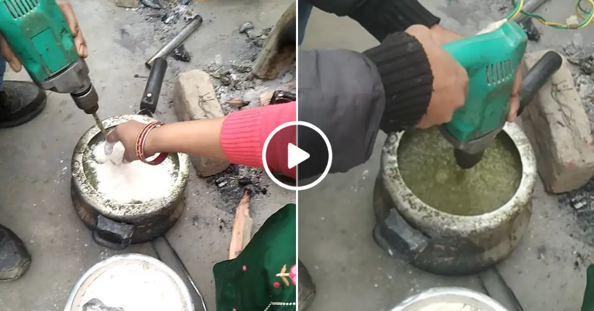 Sarso Ka Saag Making Video,सरसों का साग घोंटने के लिए नहीं था किचन ...