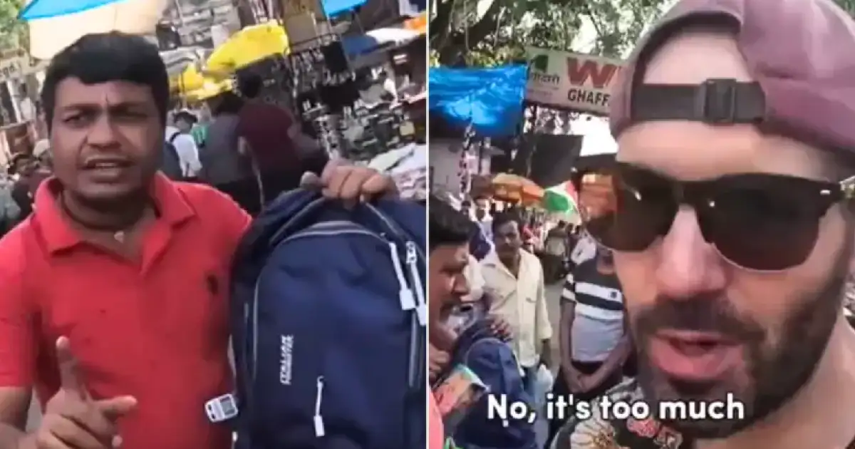 Foreign man shows his bargaining skills by buying a 1200 rupee bag for ...