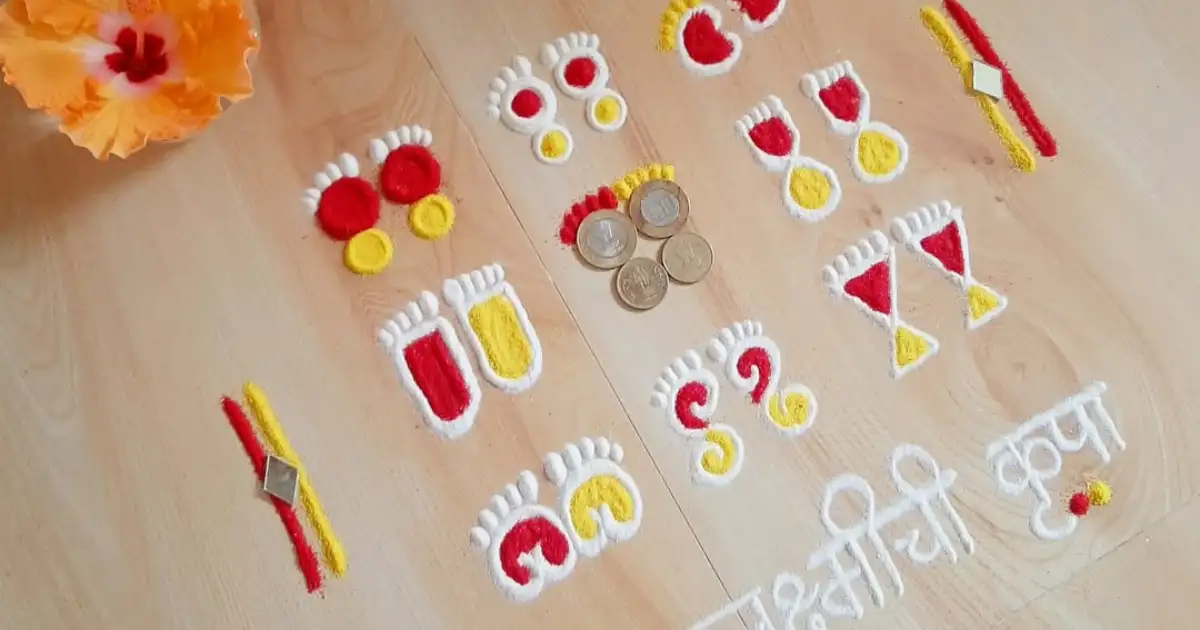 Easy Lakshmi Footprint Rangoli Designs, Festive Home Decor Ideas ...