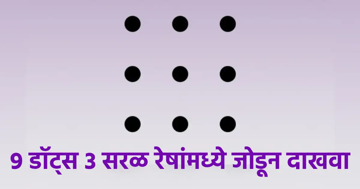 Optical Illusion Puzzle Connect 9 dots in 3 straight lines without ...