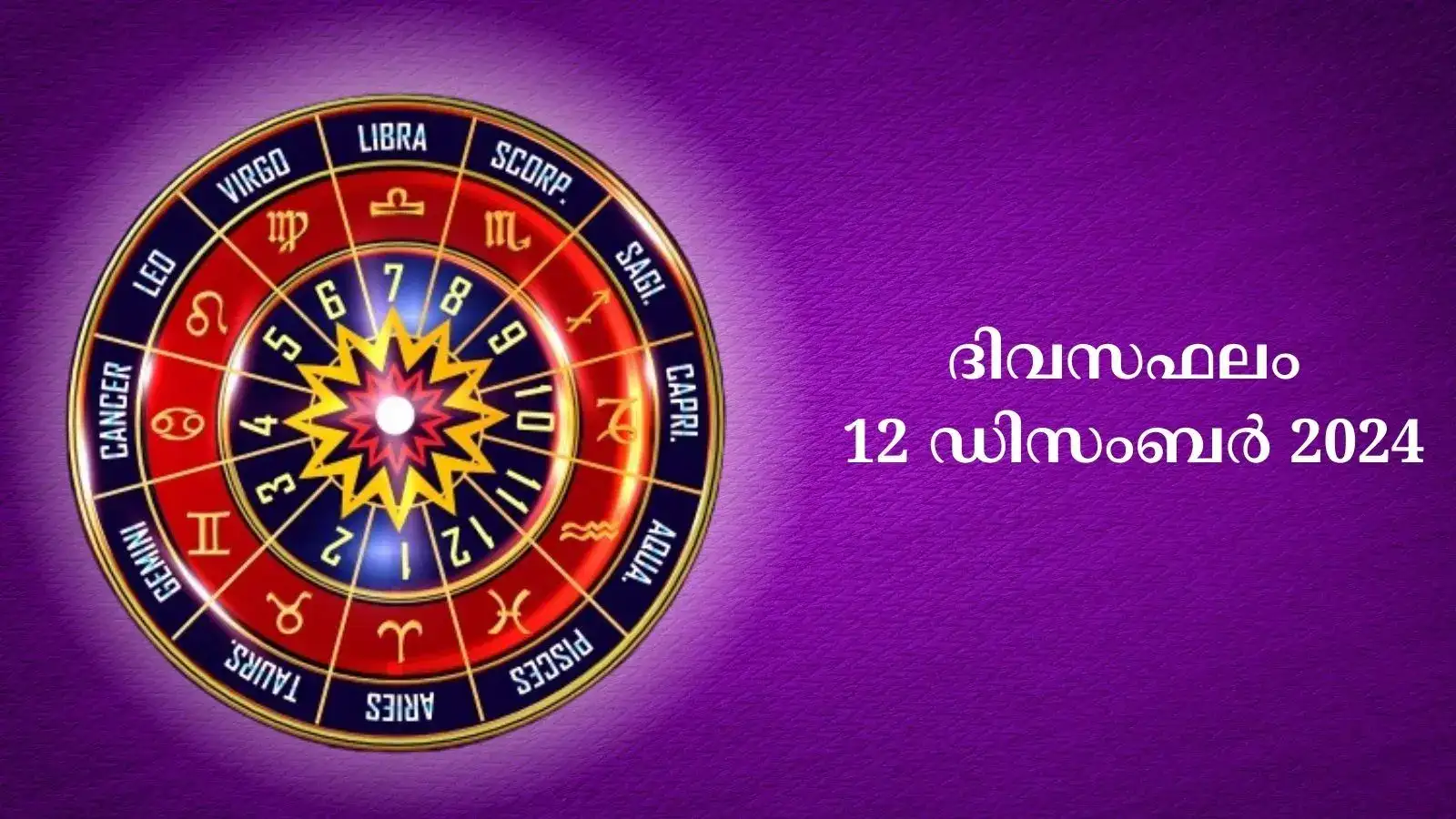 Innathe Rashi Phalam,12 ഡിസംബർ 2024, സമ്പൂർണ നക്ഷത്രഫലം - horoscope for 12th december 2024 daily ...