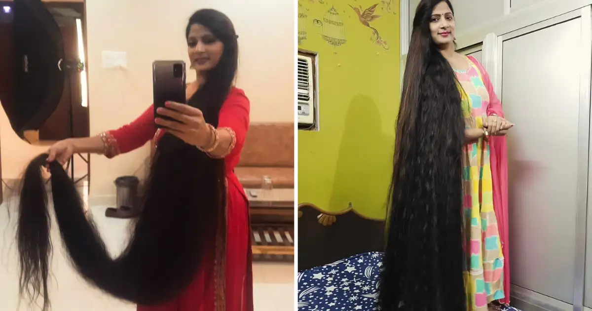 This 46-year-old Woman From UP Has The Longest Hair In The World, She ...