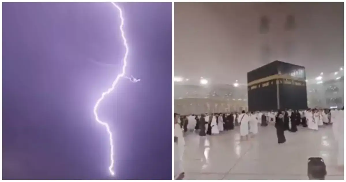 Saudi Storm Brings Lightning,Saudi Arabia Storms: മക്കയിൽ കനത്ത മഴ ...