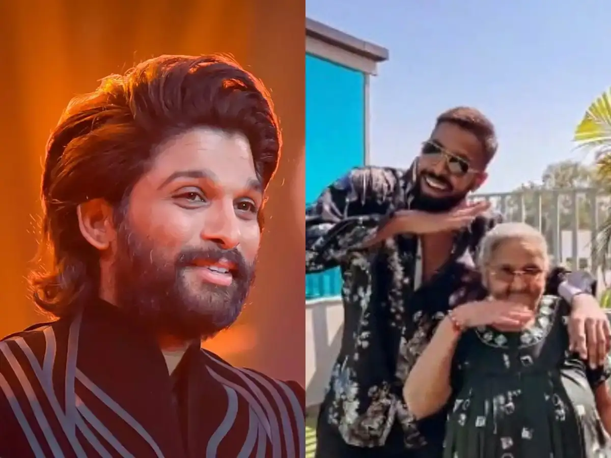 Hardik Pandya Shrivalli Dance With Grandmother Allu Arjun Comment ...