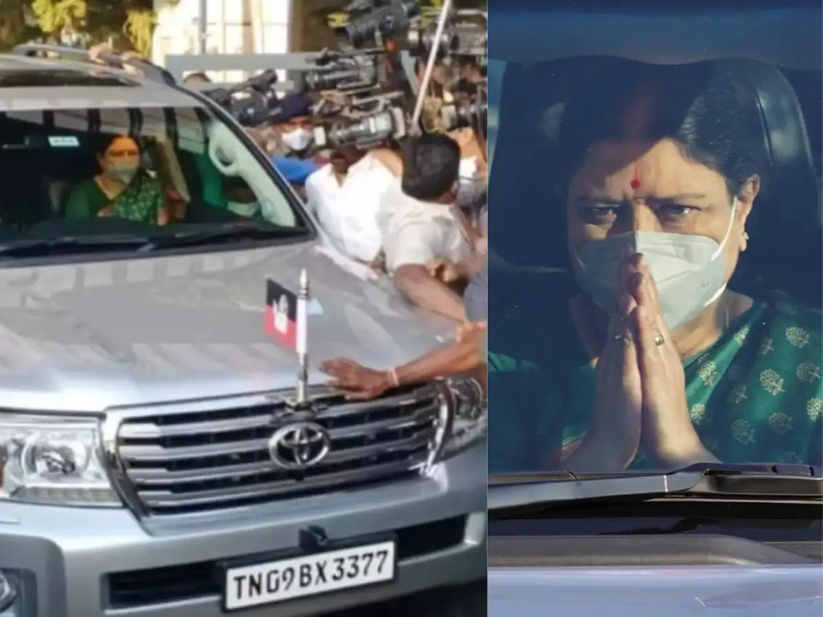 Sasikala With Admk Flag,சசிகலா- ஜெ. கார் - அதிமுக கொடி: லிஃப்ட் கேட்டு ...