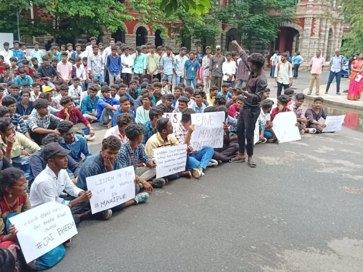 Manipur Support Protest In Chennai,மணிப்பூருக்கு ஆதரவாக மாநில கல்லூரி ...
