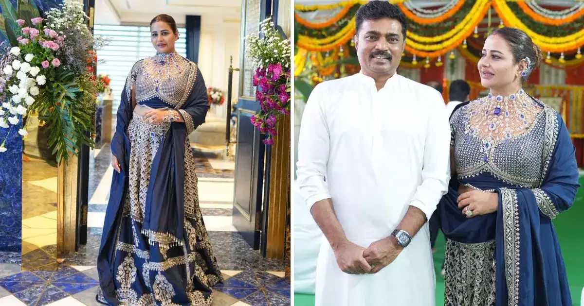 Sudha Reddy In Blue Raw Silk Lehenga,18,370 करोड़ के मालिक ने पहना सादा ...