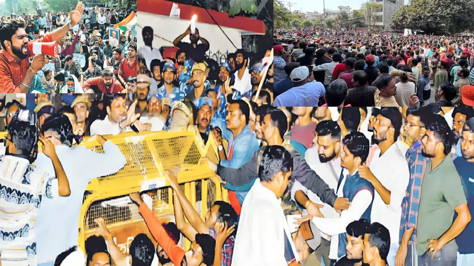 Prayagraj Student Protest,प्रयागराज में आंदोलनकारी छात्र उग्र ...