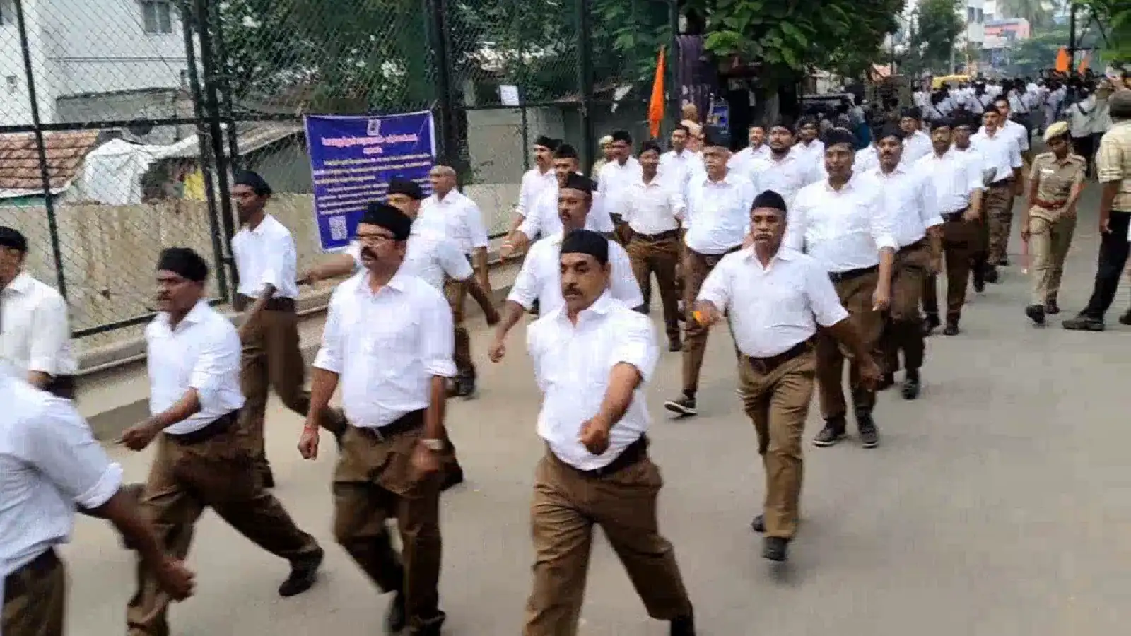 300 person participated in rss rally on coimbatore கோவையில் RSS ...