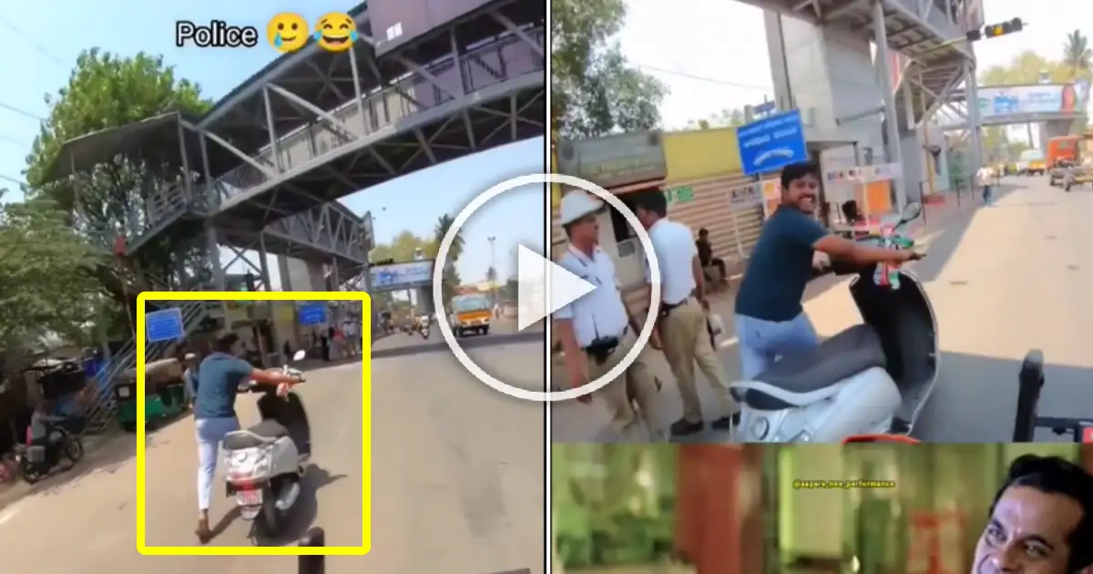 Desi Jugaad How to Ride Bike Without Helmet in Front of Traffic Police ...