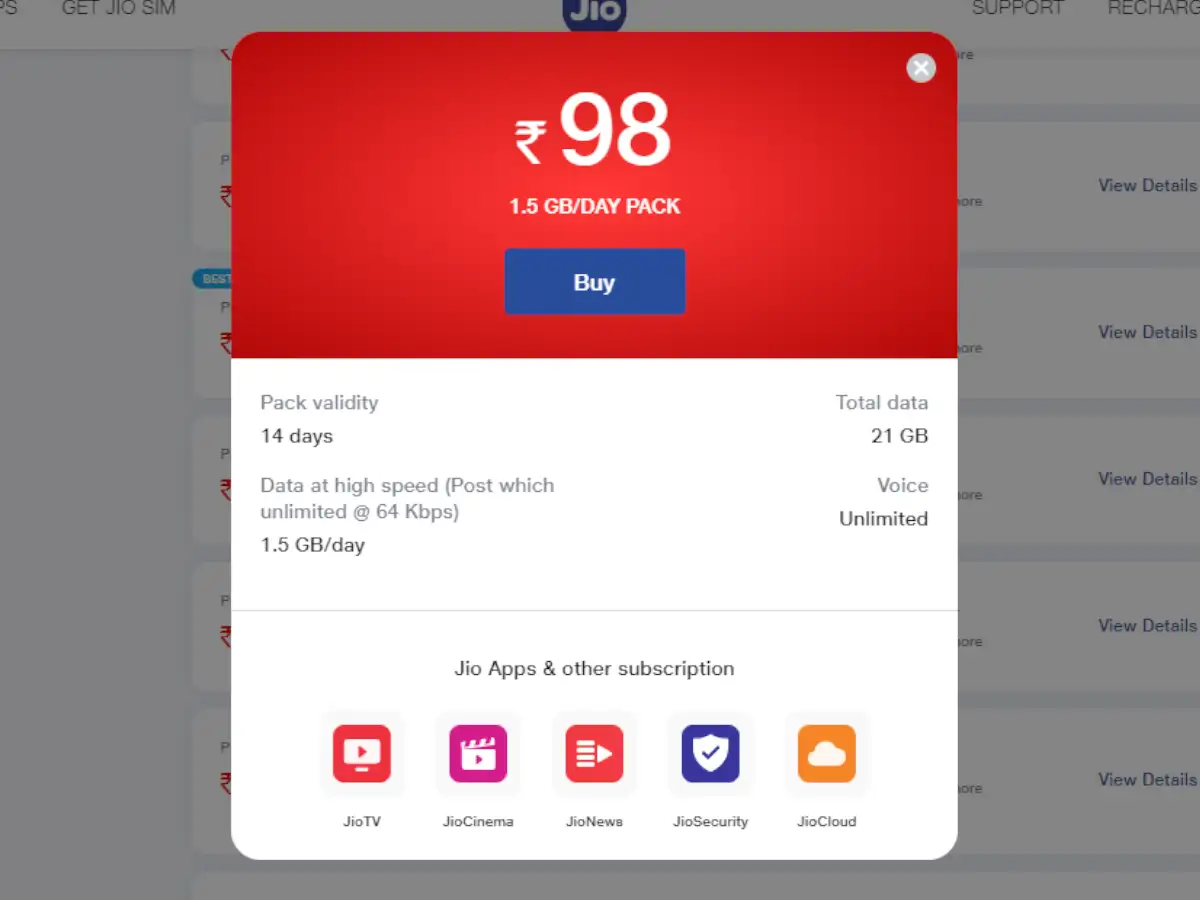 Jio 3,499 Annual Prepaid Plan With 3GB Data Per Day, 58% OFF