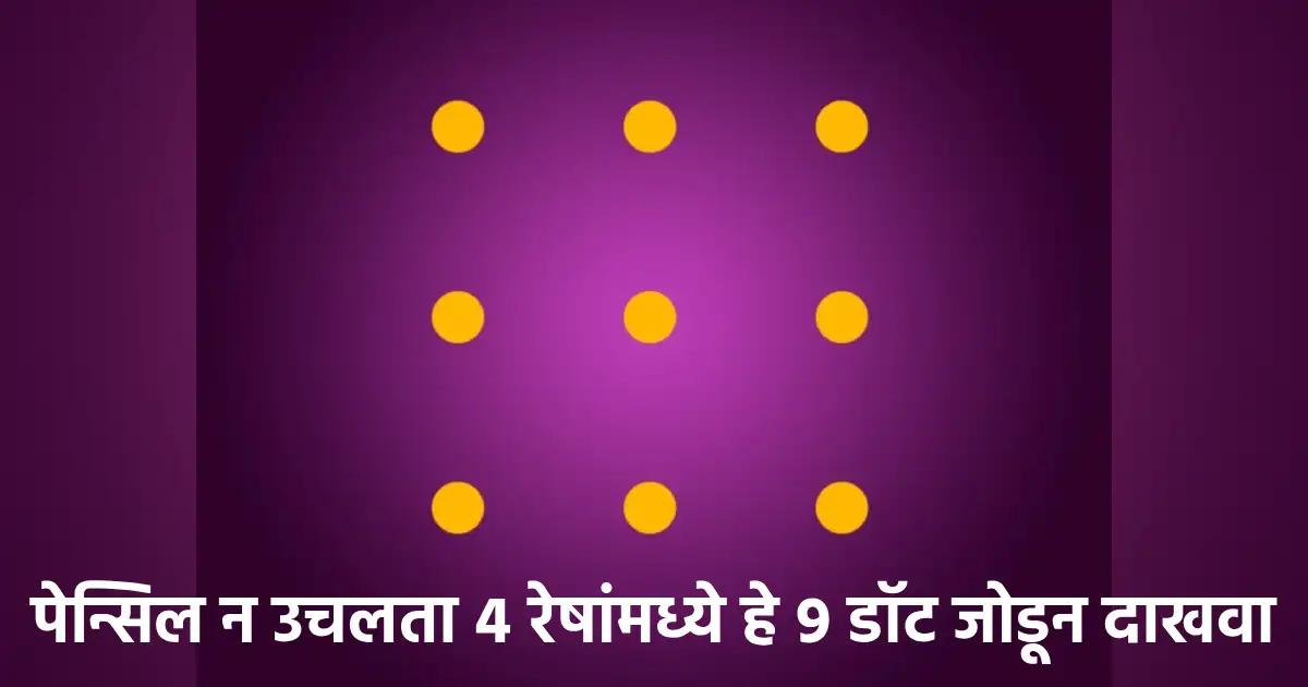 Optical Illusion Puzzle connect these 9 dots in 4 lines without lifting ...