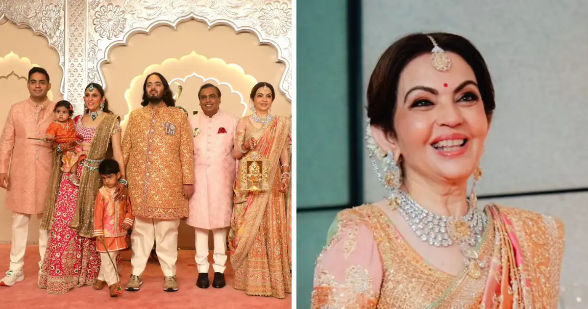 Nita Ambani Anant Radhika Barat Look In Ranghaat Lehenga Gold Blouse ...