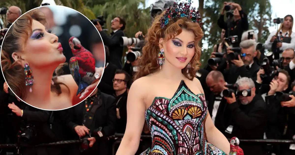 Urvashi Rautela Stuns at Cannes 2025 with Crystal Parrot Clutch and ...