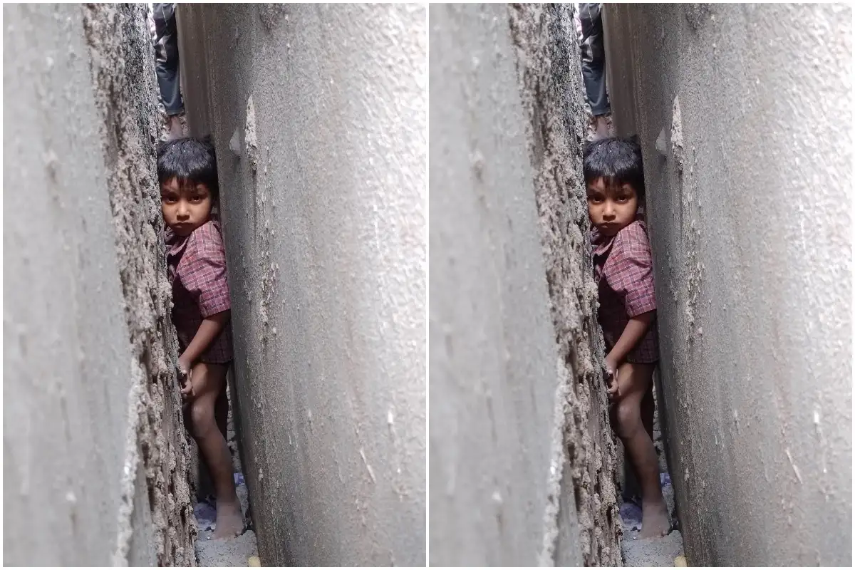 Tadepalli Children's Stuck,గుంటూరు: గోడల మధ్యలో ఇరుక్కుపోయిన చిన్నారులు ...