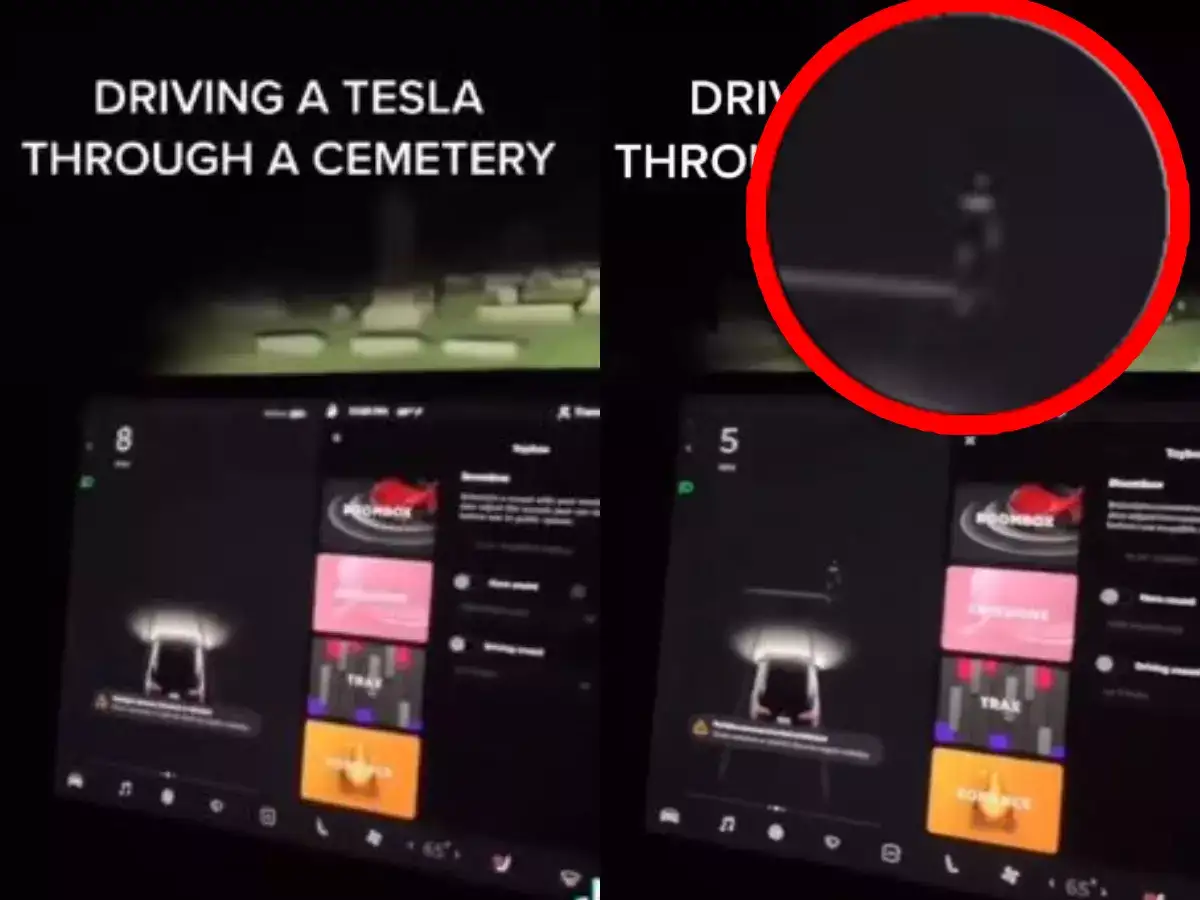 Tesla Car Ghost Video,దెయ్యాన్ని గుర్తించిన టెస్లా కారు?.. షాకింగ్ ...