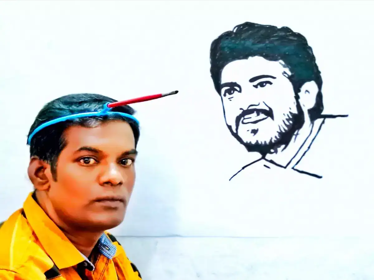 Ajith Birthday,விழுப்புரம்: 'தல'யால் வரையப்பட்ட ஓவியம்! - அஜித் பிறந்த ...