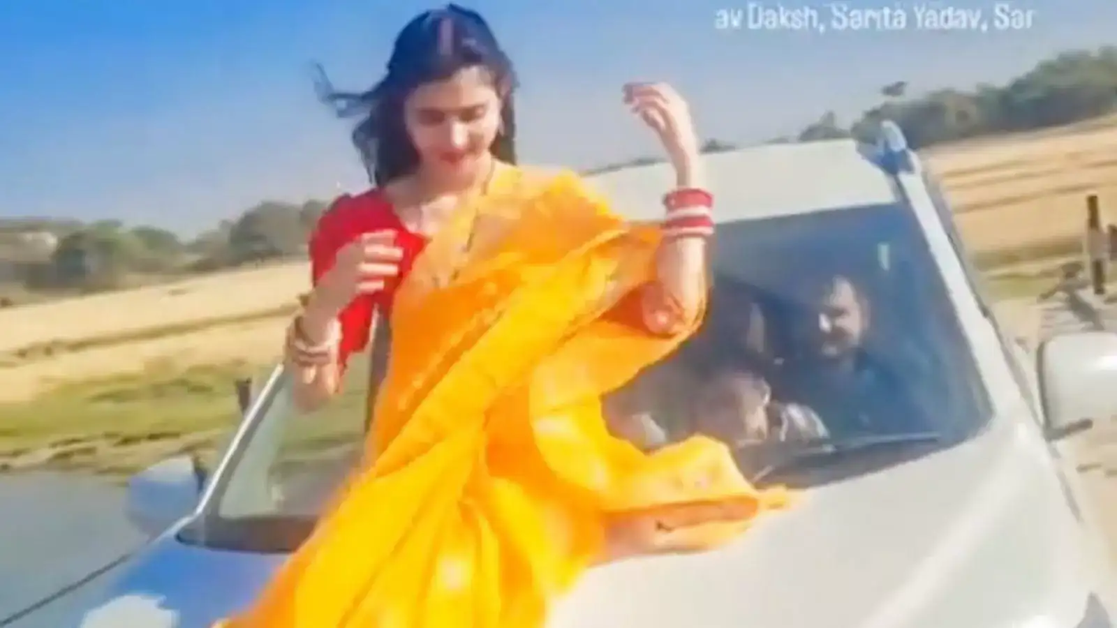 Made Reel Sitting On Car Bonnet,Auraiya News: कार के बोनट पर बैठ कर ...
