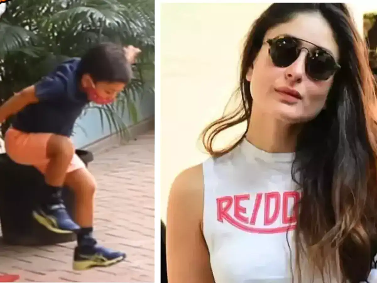 Netizens funny reaction on Kareena Kapoor Khan son taimur long jump ...