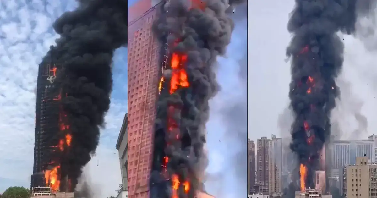 China Skyscraper Fire Video : Watch Video China Fire Telecom Office ...
