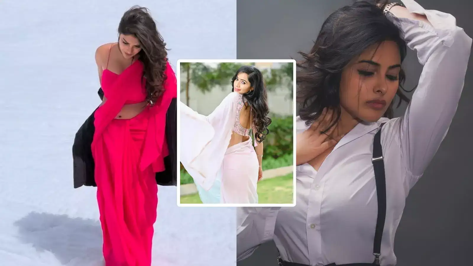 Shobha Shetty Bigg Boss,ఎర్ర చీరలో సుప్రీత సోకులు.. తెల్ల చీరలో ...