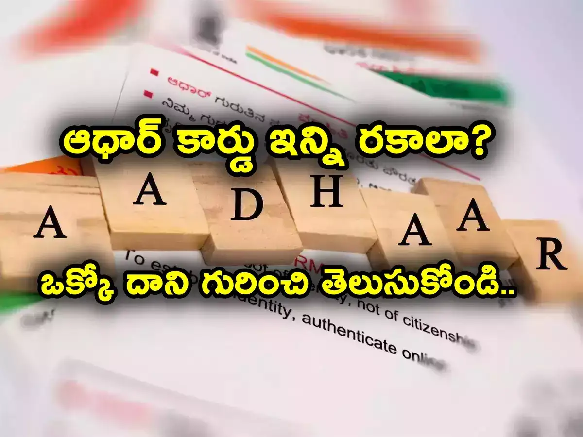 Aadhaar Card,మొత్తం ఎన్ని రకాల ఆధార్ కార్డులుంటాయో తెలుసా? ఒకటి కాకుంటే ...