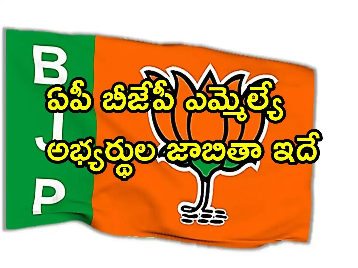 BJP MLA List of Candidates for Andhra Pradesh Assembly Elections 2024 ...