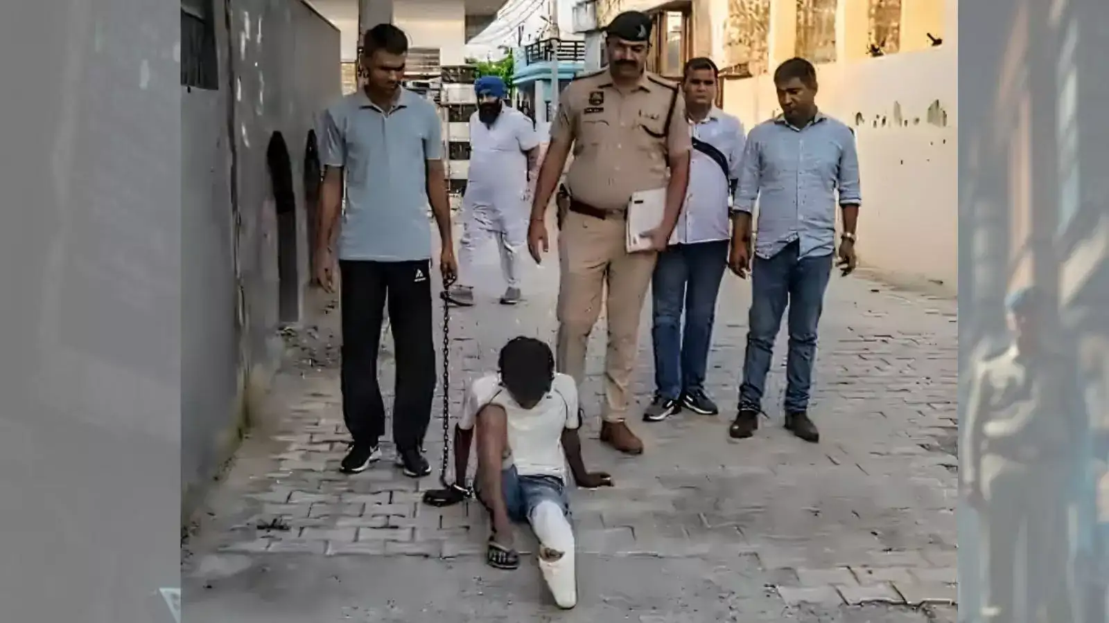 टांग पर प्लास्टर, हाथों में चेन... रंगदारी मांगने वाले बदमाश से हरियाणा ...