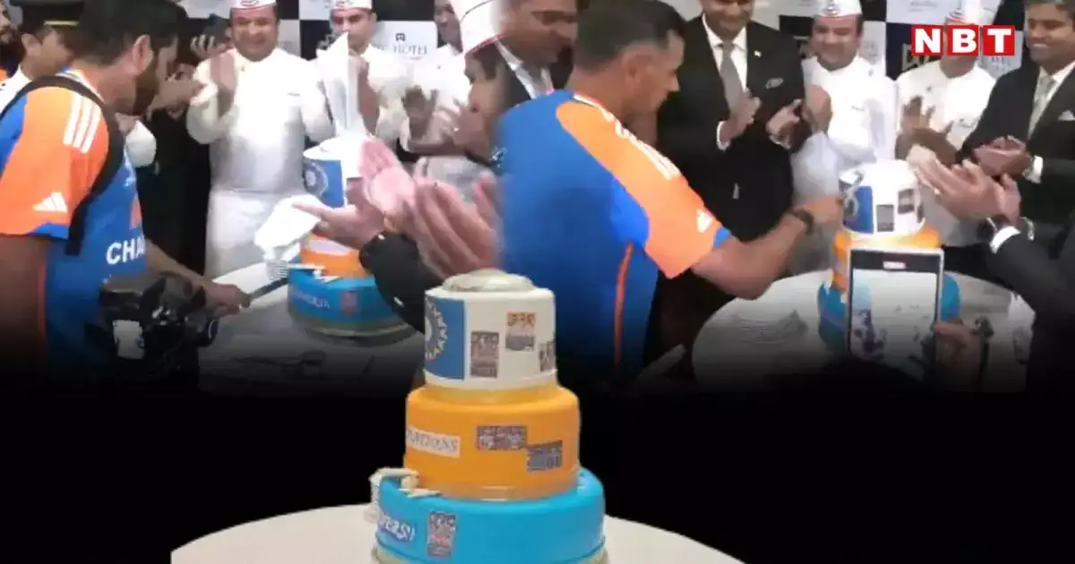 watch video rahul dravid rohit sharma virat kohli cut cake at itc ...